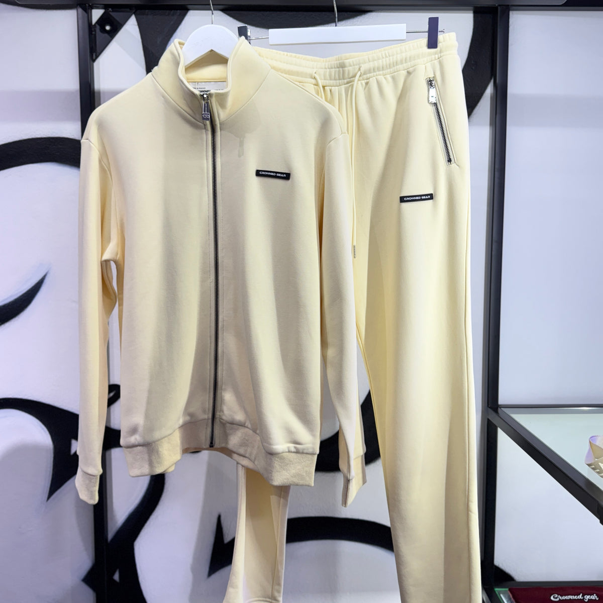 CrownedGear Cream Tracksuit Set – Swest Kicks